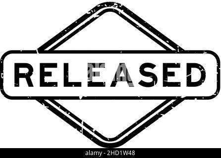 Grunge black released word rubber seal stamp on white background Stock ...