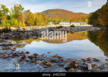 Autumn foliage on Little Coolidge Mountain from along the East Branch ...