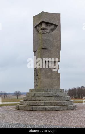 Grunwald, Poland - 05 February 2018: The fields and monuments of the ...