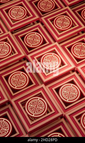 Patterns with Chinese style background, 3d rendering. Computer digital ...