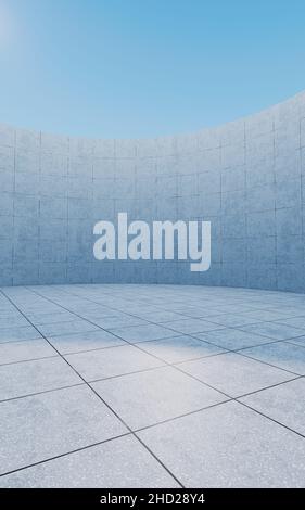 Abstract concrete buildings with open background, 3d rendering ...