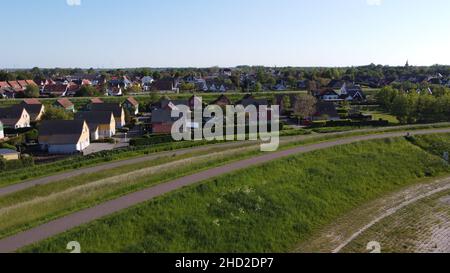 View on houses in Wemeldinge, Zeeland, Netherlands in sunny day Stock ...