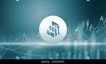 3D rendering compoun cryptocurrency coin on colorful background ...