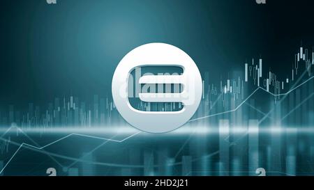 enjin cryptocurrency coin on colorful background, cryptocurrency ...