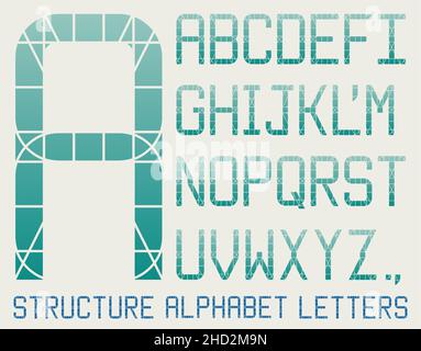 Technical font, architect type or construction typeface English ...