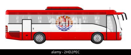 Travel in French Polynesia, concept. Pearl with French Polynesian flag ...