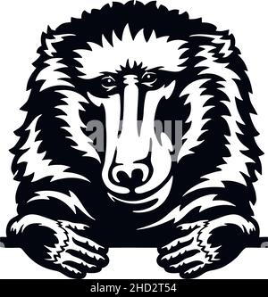 Vector of a baboon head design on white background. Easy editable ...