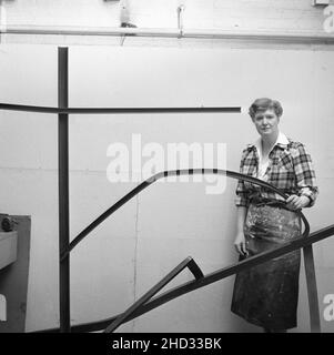Mary Callery, sculptor, in her workshop, 1950. The exact date in ...