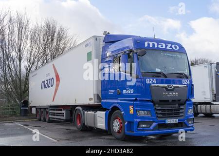 side view of MAZO HGV lorry in Kent England UK Stock Photo - Alamy