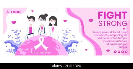 World Cancer Day Post Template Flat Design Health care Illustration Editable of Square ...