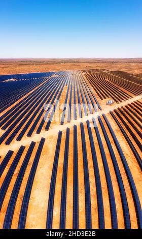 Solar power grid near the outback New South Wales town of Broken Hill ...