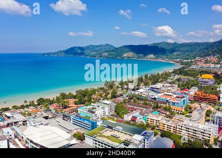 Aerial view in Patong beach in Phuket Province, Thailand Stock Photo ...