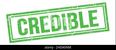 CREDIBLE text on green grungy rectangle stamp sign Stock Photo - Alamy