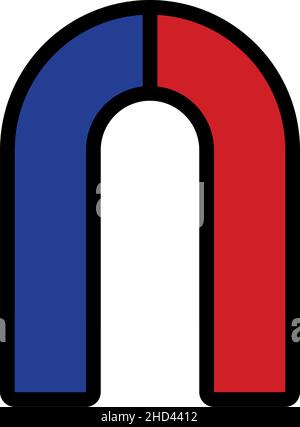 Magnet Icon. Editable Bold Outline With Color Fill Design. Vector ...