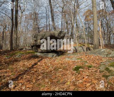 A big stone in the middle of the forest Sweden Stock Photo - Alamy