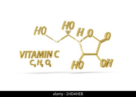 Golden 3d chemical formula icon isolated on white background - 3d render Stock Photo - Alamy