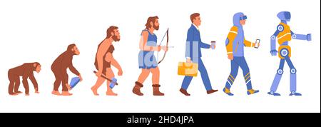 Man evolution. Human ancestor, step by step development, gradual ...