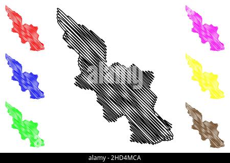 Siang district (Arunachal Pradesh State, Republic of India) map vector ...