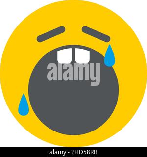 Face with heavy tears emoticon social sticker vector Stock Vector Image ...