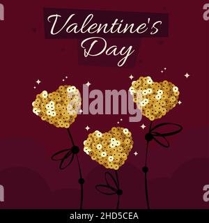 Modern valentines or wedding card template with heart made from ...