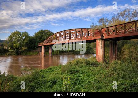 The Duke of Beaufort Bridge and the River Wye at Monmouth Stock Photo ...