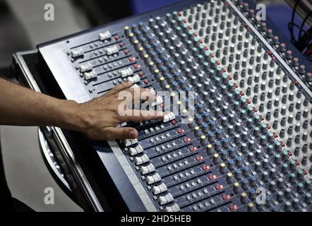 Pro audio mixing pult at a recording studio Stock Photo - Alamy