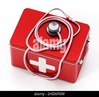 First aid box with medicine Stock Photo - Alamy