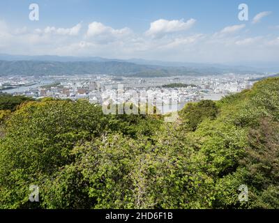 Panoramic view of Kochi city from the top of Mount Godai - Kochi, Japan ...