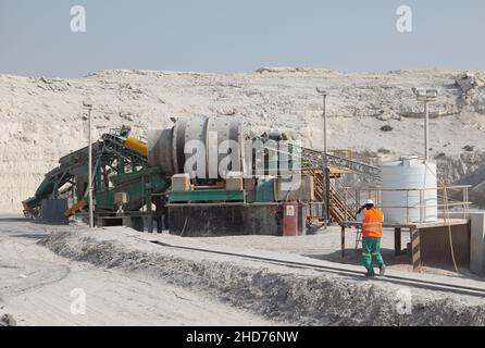 Aluminium salt cake processing in Bahrain. The waste material is ...