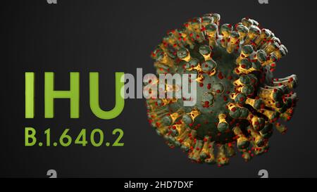 Illustration of a single virus cell, visualization of an infection ...