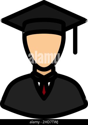 Lawyer Man Icon. Editable Bold Outline With Color Fill Design. Vector ...