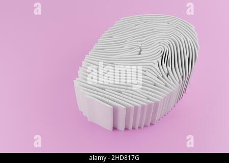 Beautiful abstract pink fingerprint, standing on colorful, 3d rendering ...