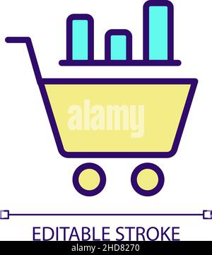 Retail business data mining RGB color pixel perfect icon Stock Vector ...