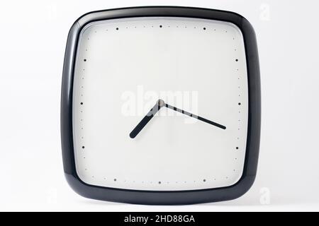 Empty black clock without dial on isolated white background with shadow ...
