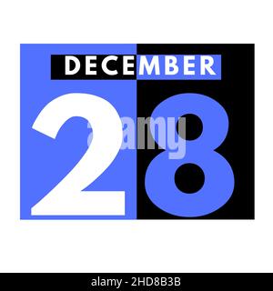 December 28 . Modern daily calendar icon .date ,day, month .calendar ...