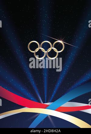Olympic Games Background and Ribbons Illustration Stock Photo - Alamy
