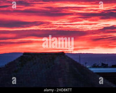 Sheerness, Kent, UK. 4th Jan, 2026. UK Weather: the stunning Wolf ...