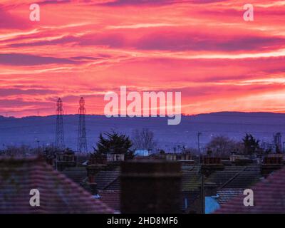 Sheerness, Kent, UK. 4th Jan, 2026. UK Weather: the stunning Wolf ...