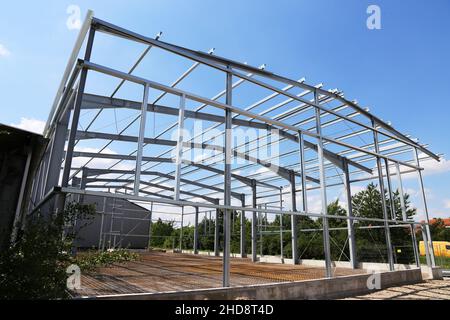 Commercial building, trade hall under construction Stock Photo - Alamy