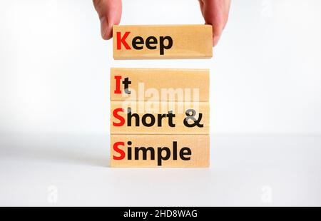 KISS keep it short and simple symbol. Concept words KISS keep it short ...