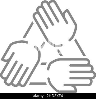 teambuilding line icon, outline symbol, vector illustration, concept ...