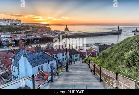 Scenic view of Whitby city in sunny autumn day, UK Stock Photo - Alamy