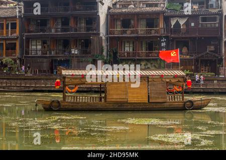 Boat on river, Fenghuang, Hunan, China Stock Photo - Alamy
