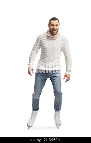 Man ice skating Stock Photo - Alamy