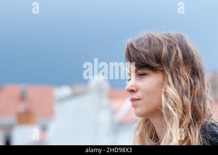 Timisoara, Romania - July 25, 2017: Portrait of a woman in the street ...