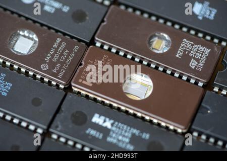 Timisoara, Romania - March 20, 2021: Close-up of integrated circuits ...