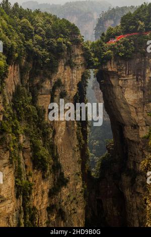 Natural rock bridge in Wulingyuan Scenic and Historic Interest Area in ...
