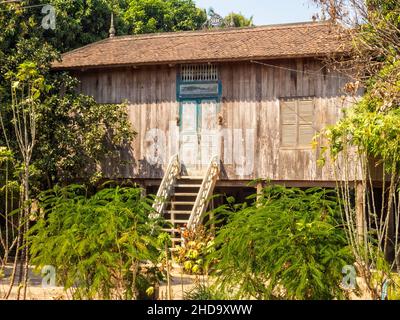 Traditional stilt house, Kampong Cham, Cambodia, Asia Stock Photo - Alamy