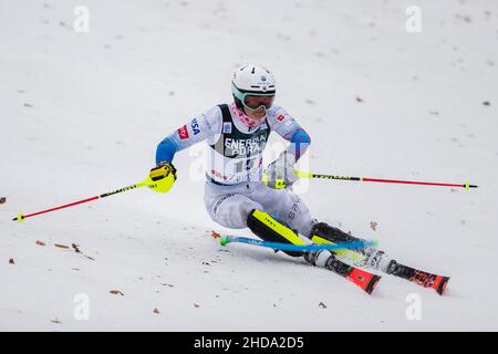 Paula Moltzan competes in the women's giant slalom ski race during the ...