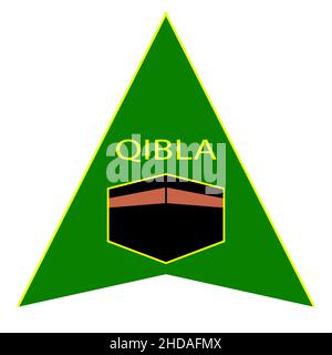 qibla muslim prayer direction badge used in various rooms or buildings ...